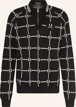 Fred Perry Strick-Poloshirt schwarz