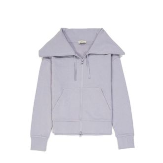 Herno Lila Schalkragen Baumwoll-Strickjacke - - Sweatshirts & Hoodies - Damen - Lila - M