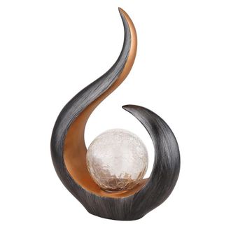 Globo Lighting Solarleuchte Schwarz Gold, H&ouml;he 33,5cm