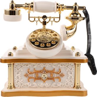 Amosfun Retro Vintage Telefon Musikbox aus Abs Antikes W&auml;hlscheiben Telefon Modell mit Beruhigenden Dekorative Figurine f&uuml;r Wohnzimmer B&uuml;ro Bar und Eingangsbe