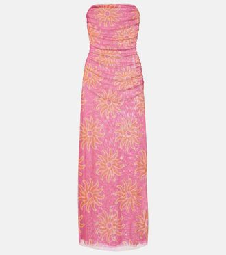 Cala de la Cruz Bedrucktes Midikleid Daphne aus Mesh