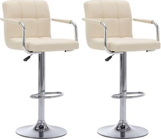 vidaXL Vidaxl - Chaises de bar lot de 2 crème tissu