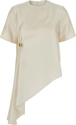 Loulou Studio Femme, Blouses et Chemises, Blanc, Taille: 38 FR Madea Asymmetric Top