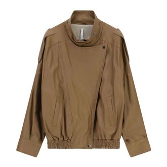 Imperial Femme, Vestes, Brun, Taille: 38 FR Bomber en Pelle