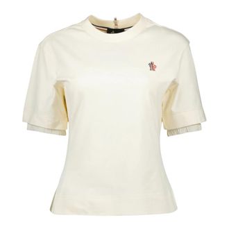 Moncler Logo T-shirt - - Tops - Damen - Beige - S