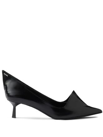 Prada Pumps aus gebürstetem Leder 55mm - Schwarz