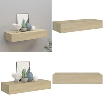 vidaXL Vidaxl - Wandregal mit Schublade Eichen-Optik 60x23,5x10 cm mdf - Wand Regal - Regal Mit Schublade - Holz Optik - Eiche Farbton - Wohnzimmer M&ouml;bel