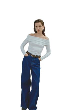 Vila VIOMMI L/S Rib Off Shoulder TOP