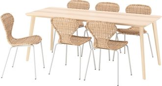 IKEA LISABO / &Auml;LVSTA Tisch und 6 St&uuml;hle