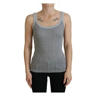 Dolce & Gabbana Femme, Tops, Gris, Taille: 34 FR T-shirt D&eacute;bardeur Sans Manches