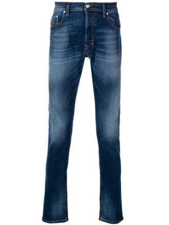 Diesel jean skinny &agrave; effet d&eacute;lav&eacute; - Bleu