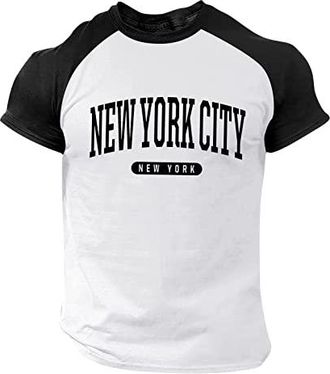 Generic T-shirts de sport pour hommes avec imprimé lettres athlétiques, gym, course à pied, sport, t-shirt léger et respirant à col rond à manches courtes, bl