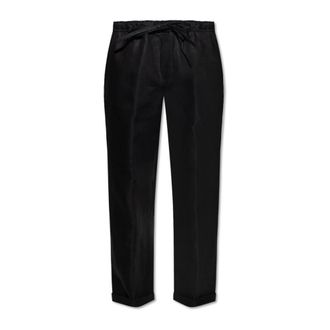 Dolce & Gabbana Homme, Pantalons, Noir, Taille: L Pantalon en lin