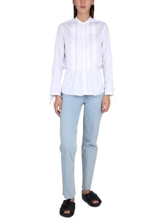 Aspesi Korean Collar Cotton Shirt - White