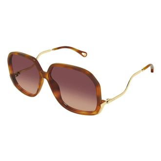 Chlo&eacute; Lunettes de soleil g&eacute;om&eacute;triques - Femme - Accessoires - Brun - Taille: 60 MM