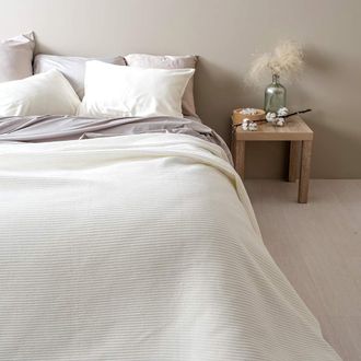 Sei Design Plaid Adina | Tagesdecke, Wohndecke | Flauschig Weich - Hochwertige Verarbeitung mit Streifenmuster