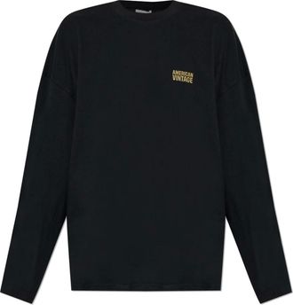 American Vintage Homme, Tops, Noir, Taille: XS T-shirt &agrave; manches longues Gixy