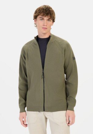 Camel Active Strickjacke aus atmungsaktivem Polyester Langarm Stehkragen Stehkragen