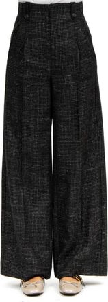 Tela Femme, Pantalons, Gris, Taille: 36 FR Checked Wide Pantalons