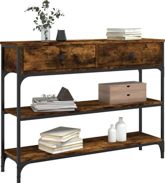 Generic Konsolentisch Altholz Schichtholz und Metall, Rechteckiger Konsolentisch, Robuster Holzwerkstoff, Leveler f&uuml;r Moderne R&auml;ume(Schwarz 100x25x75 cm) (100