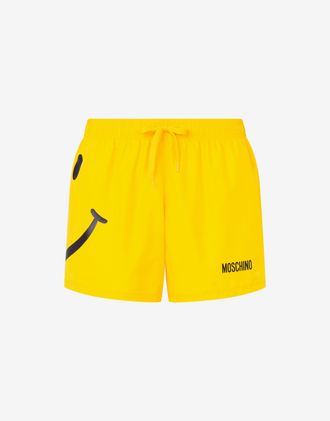 Moschino Boxer de bain en nylon Smiley - Jaune