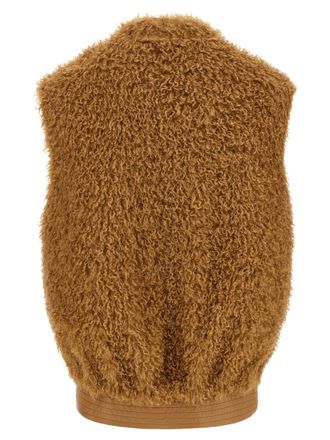 Twin-Set Teddy Soft Double-Breasted Vest - Camel