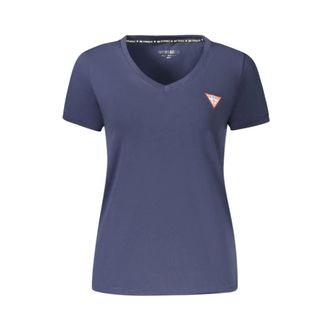 Guess Femme, Tops, Bleu, Taille: 40 FR T-shirt &agrave; col en V