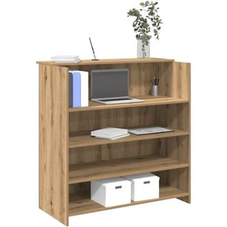 vidaXL Vidaxl - Bureau r&eacute;ception ch&ecirc;ne artisanal 100x50x103,5cm bois ing&eacute;nierie