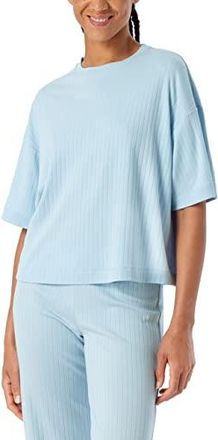 Schiesser T- Shirt Haut de Pijama, Bleu Clair, 38 Femme