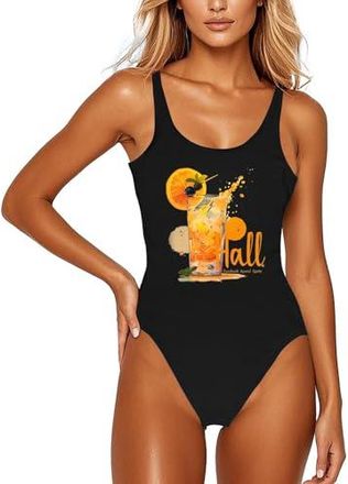 Generic ProductSwimwears - Maillot de Bain f&eacute;minin imprim&eacute; Floral avec Spray dhuile Orange - &Eacute;l&eacute;gance et Confort pour Toutes Les (Black, XXXL)