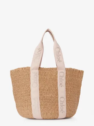 Chlo&eacute; Womens Shoulder Bag Woody Raffia Brown Raffia-Leather Raffia/leather