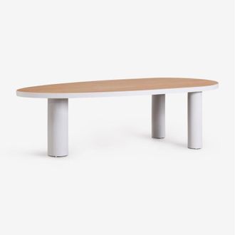 Sklum Sklum - Ovaler Gartentisch 260x110 cm aus Aluminium und Teakholz Taneli Teakholz