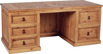 MiaM&ouml;bel Schreibtisch Mexico M&ouml;bel 180x74x80 cm Landhausstil Massivholz Pinie Honig