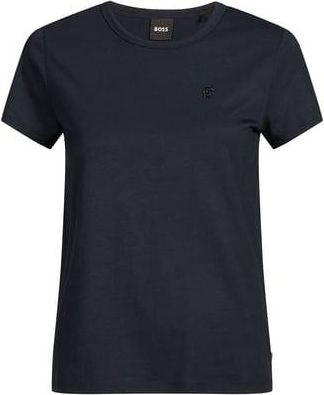 HUGO BOSS T-shirt &agrave; col rond en coton et soie m&eacute;lang&eacute;s