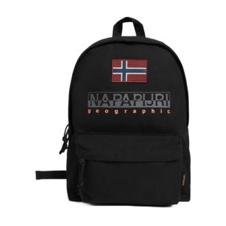 Napapijri Schwarzer Baumwollrucksack mit Logo - - Bags - Herren - Schwarzk - ONE SIZE
