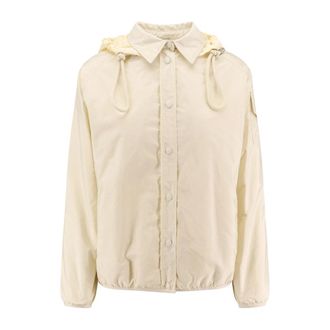 Moncler Nylon Kapuzenjacke mit Druckkn&ouml;pfen - - Jackets - Damen - Beige - M