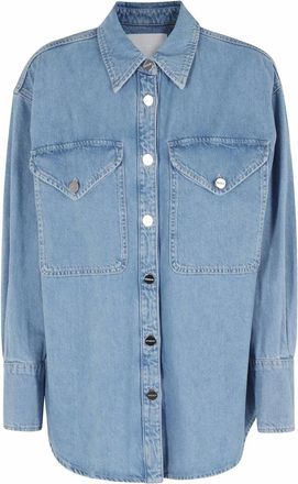 Dondup Femme, Blouses et Chemises, Bleu, Taille: 38 FR Camicia Over