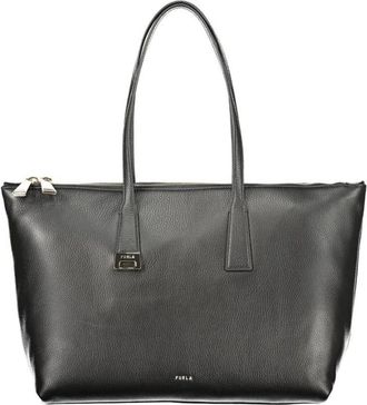 Furla Pebbled Leather Tote Bag - - Bags - Damen - Schwarzk - ONE SIZE