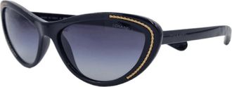 Chanel Femme, Accessoires, Noir, Taille: ONE Size Narrow Oval Lunettes de soleil