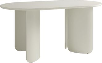 Sch&ouml;ner Wohnen Kollektion Tisch GRIMSTAD/Tischplatte und Gestell in seidengrau/Abgerundete Kante, Wangenteile wahlweise montierbar/Esszimmertisch/K&uuml;chentisch / 160 x 90, H 76 c