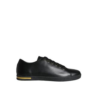 Dolce & Gabbana Schwarze Gold Leder Sneaker Low-Top - - Shoes - Damen - Schwarzk - 36 1/2 EU