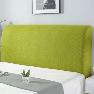 Generic Dehnbarer staubdichter Bettkopfteil Bezug Schutz in voller Gr&ouml;&szlig;e und einfarbigem Kopfteil Bezug Schutz f&uuml;r Schlafzimmerdekoration Gr&uuml;n Gelb Volle L&auml;ng