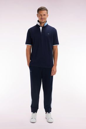 Eden Park Pantalon Jogging En Coton Marine &Agrave; D&eacute;tails Tricolores Coupe D&eacute;contract&eacute;e
