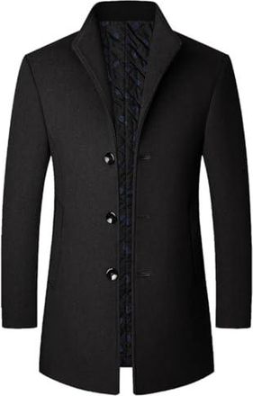 Generic Manteau Homme Hiver Chaud,Product Category Mens Anoraks - Veste manteau mi-longue en laine &agrave; col d&eacute;contract&eacute; pour homme - &Eacute;l&eacute;gance intemporelle et con