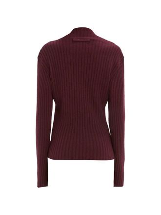 Victoria Beckham Womens Knit Sweater Burgundy Wool