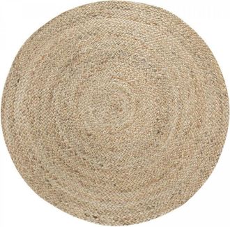 Un amour de tapis Impalo - Tapis rond tissé Ø80cm beige en jute motif uni pour chambre juteron