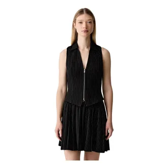 Karl Lagerfeld Pinstripe Zip-up Waistcoat - - Suits - Damen - Schwarzk - XS