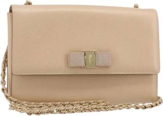Ferragamo Sac port&eacute; &eacute;paule Pre-owned - Femme - Pre-owned - Beige - Taille: ONE Size