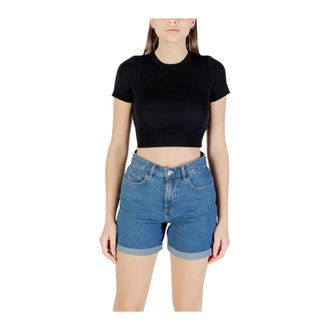 Jacqueline de Yong Jacqueline de Yong, Femme, Tops, Noir, Taille: 44 FR Haut &agrave; Manches Courtes et Col Rond