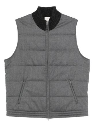 Gran Sasso gilet en laine à design matelassé - Gris